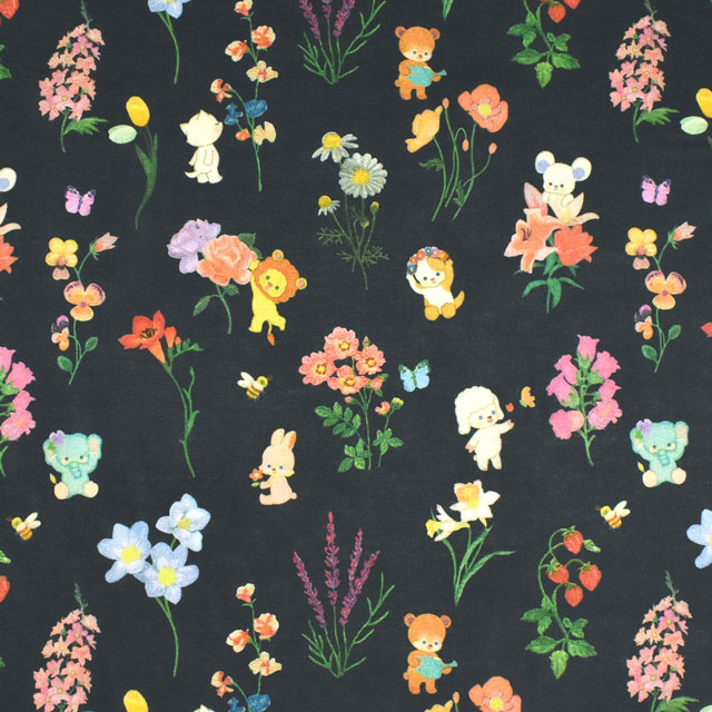 生地 22fabric-ニャンニャンファブリック- 花の木/ローン（DP4420） 2C.ネイビー オカダヤ(okadaya) 布・生地、毛糸 ...