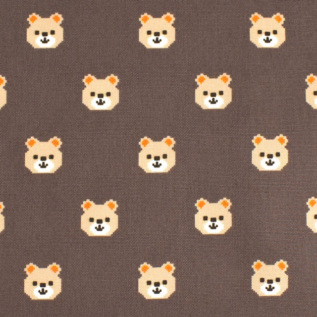 生地 オックスプリント ドット絵 くま（HSK658） A.ラベンダーグレー (H)_k4_ オカダヤ(okadaya) 布・生地、毛糸、手芸 ...