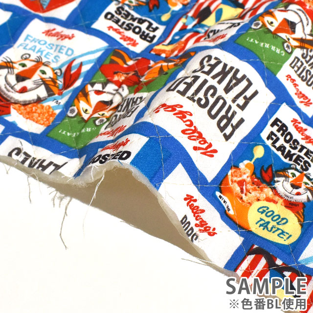 生地 Kellogg's ケロッグパッケージ/キルティング（KLGF-01Q） BL.ブルー オカダヤ(okadaya) 布・生地、毛糸、手芸 ...